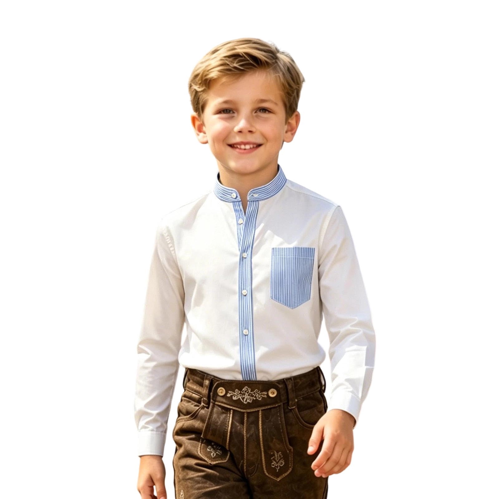 AJGRHE Boys Stand Collar Plaid Long Sleeve Button Down Shirt, Classic ...