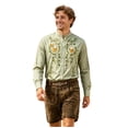 AJGRHE Classic Plaid Mandarin Collar Mens Shirt, Wheat Embroidery Long ...
