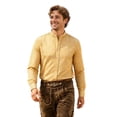 AJGRHE Classic Plaid Mandarin Collar Mens Shirt, Wheat Embroidery Long ...