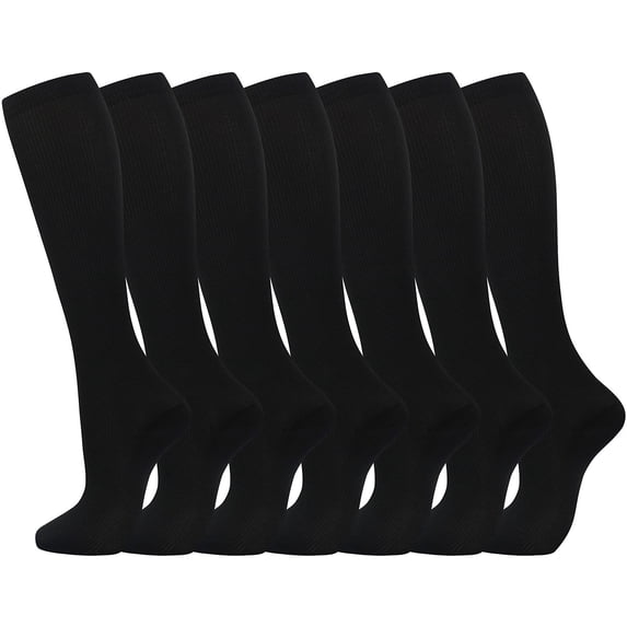 AJGRHE Compression Socks 7 Pairs For Women Men Circulation Knee High ...