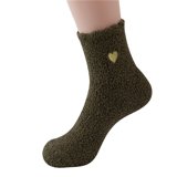 AJGRHE Fuzzy Socks for Women Bulk Embroidery Heart Plush Cozy Slipper ...