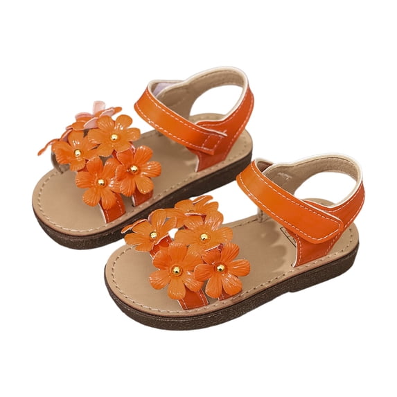 AJGRHE Girls Sandals Open Toe Summer Flats Dress Sandals Shoes Girls ...