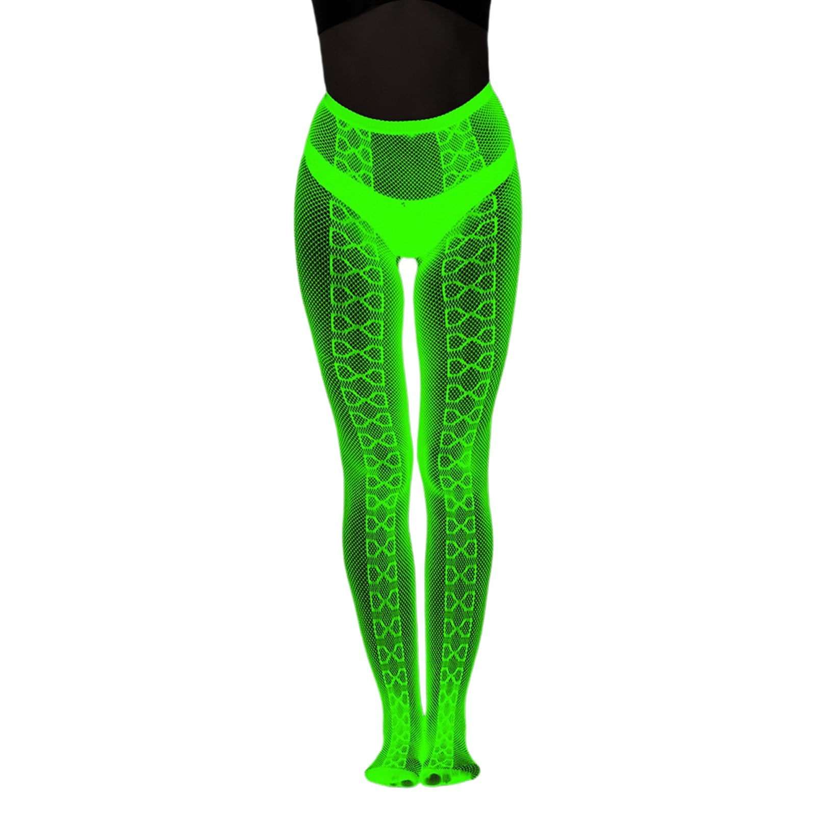 AJGRHE Glow In The Dark Fishnet Stockings With Striped Luminous Pattern ...