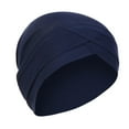 AJGRHE Hat Turban Scarf Women Solid Cap Ruffle Wrap Baseball Caps Navy ...