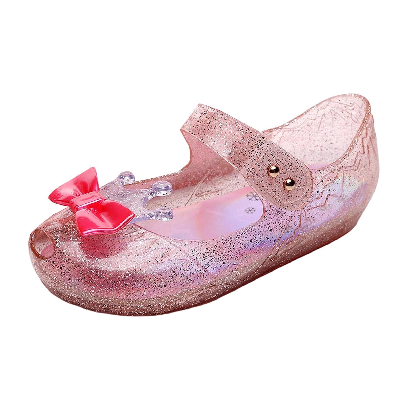 AJGRHE Jelly Shoes for Girls Princess Dress Up Flat Sandals for Toddler ...