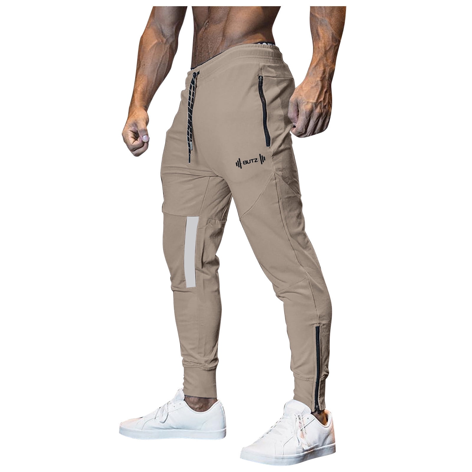 AJGRHE Men Fitted Gym Sweatpants,Casual Slim Workout Jogger Pants with ...