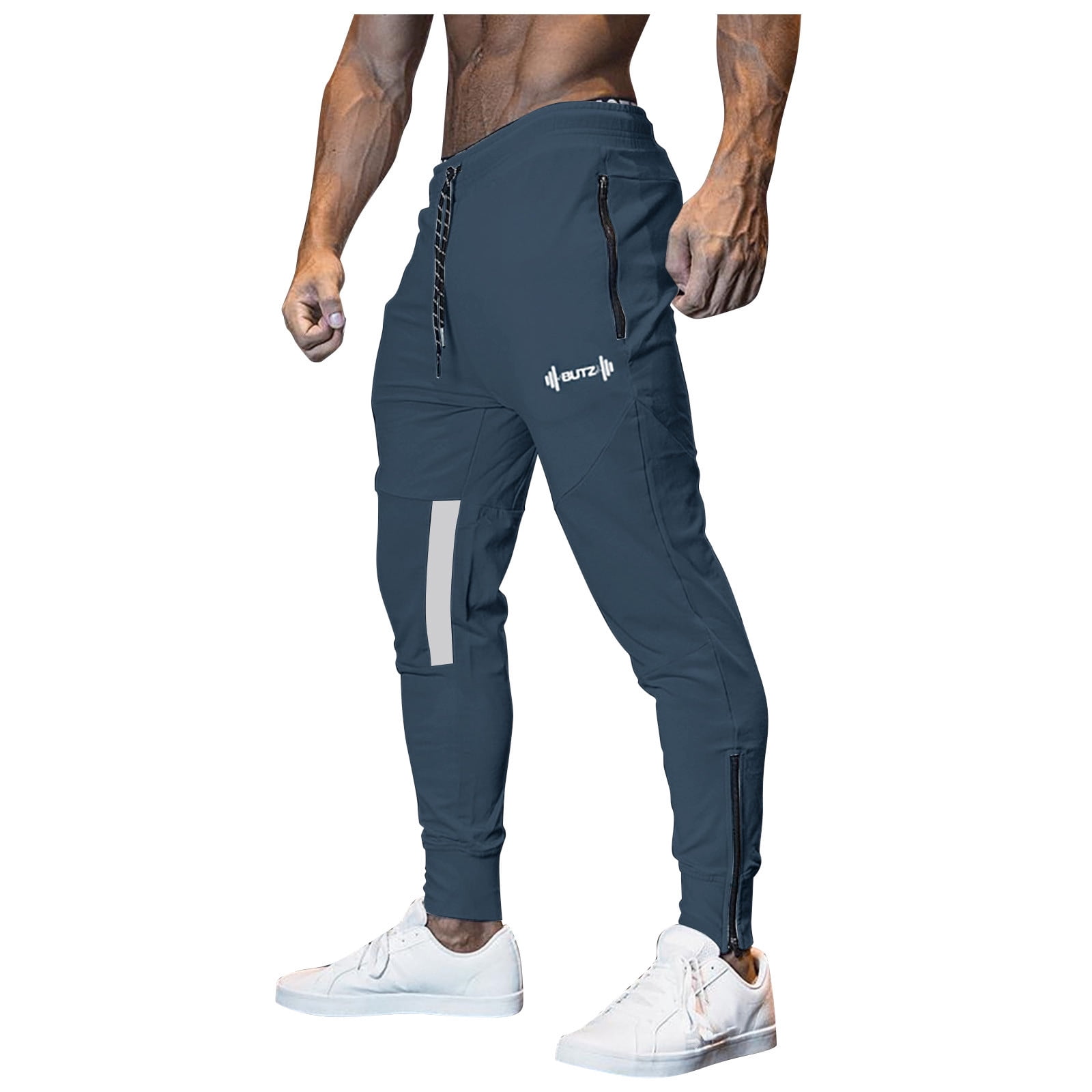 AJGRHE Men Fitted Gym Sweatpants,Casual Slim Workout Jogger Pants with ...