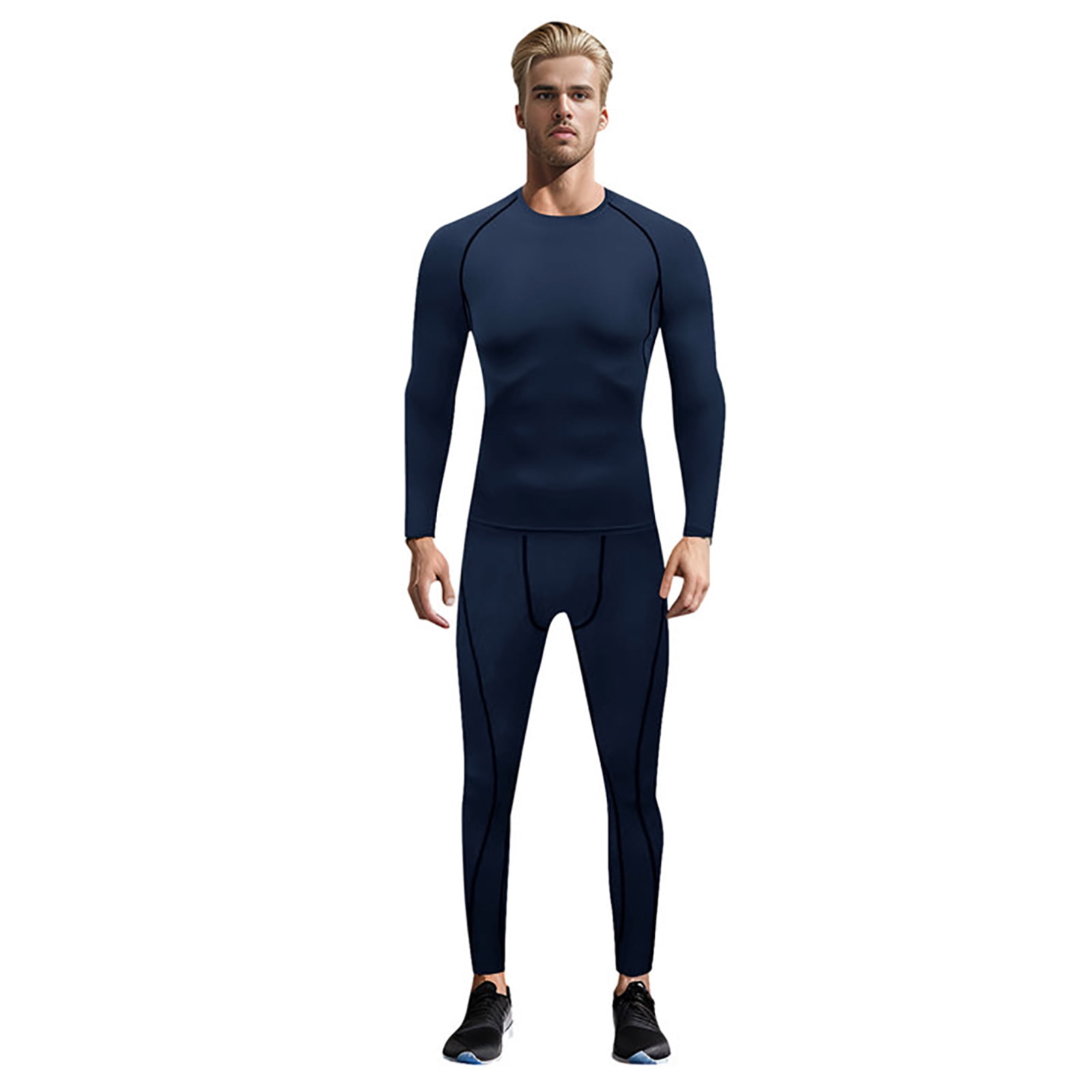 AJGRHE Men's Casual Fitness Drying Elastic Long Sleeve Sports Suit Gym ...