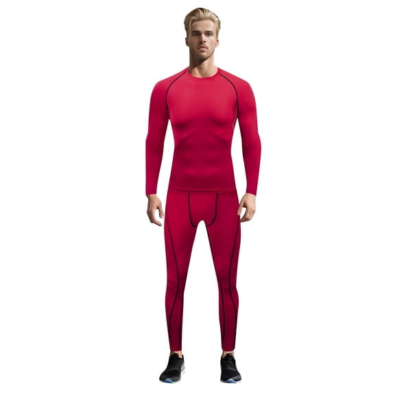 AJGRHE Men's Casual Fitness Drying Elastic Long Sleeve Sports Suit Gym ...