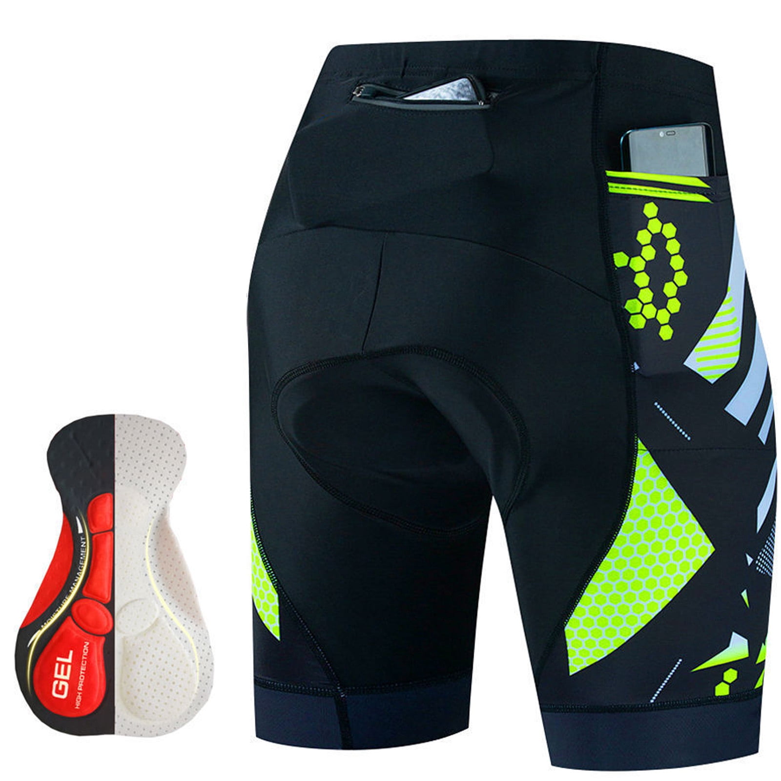 AJGRHE Men's Cycling Shorts Anti- Leg 4D Padded Bike Shorts with 3 ...
