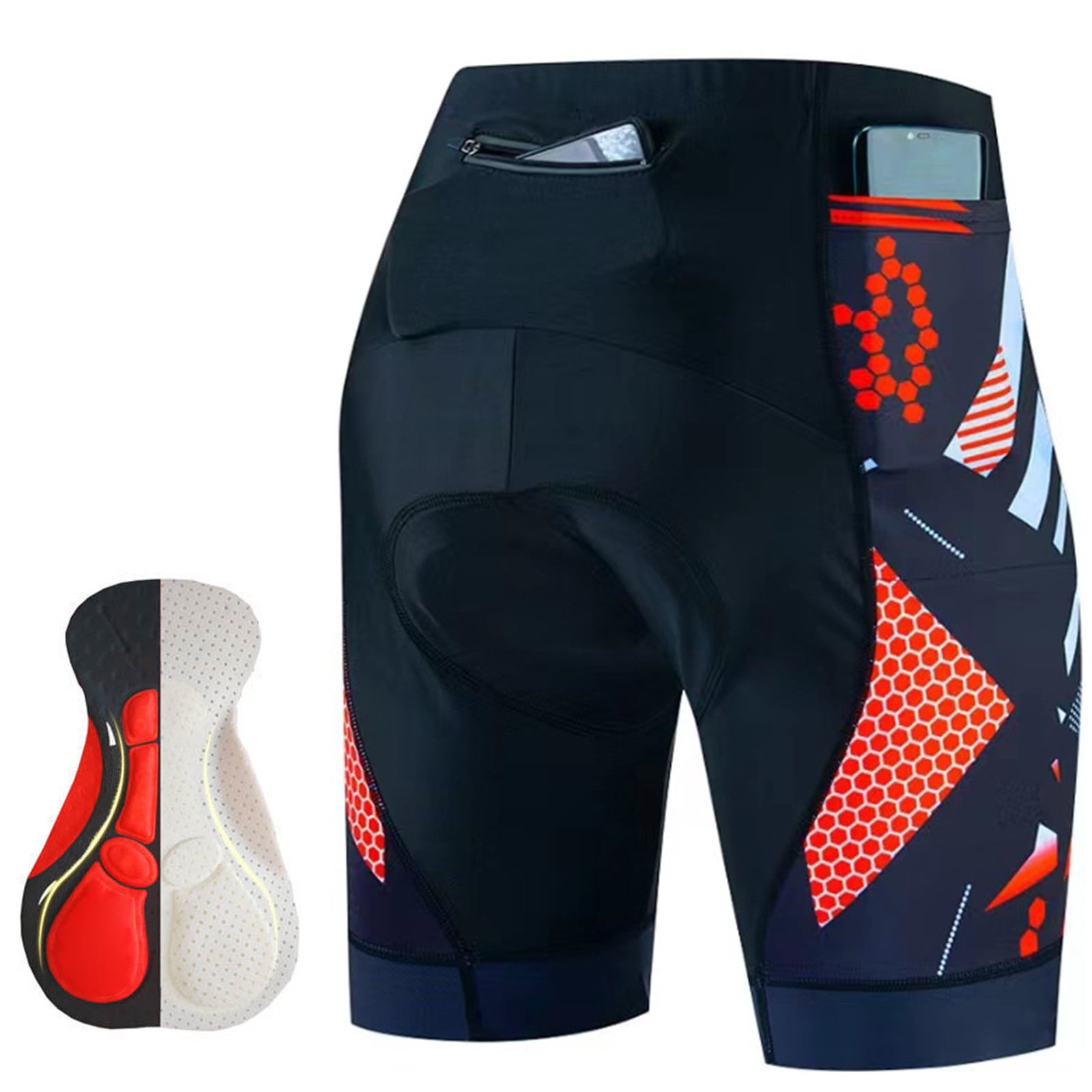 AJGRHE Men's Cycling Shorts Anti- Leg 4D Padded Bike Shorts with 3 ...