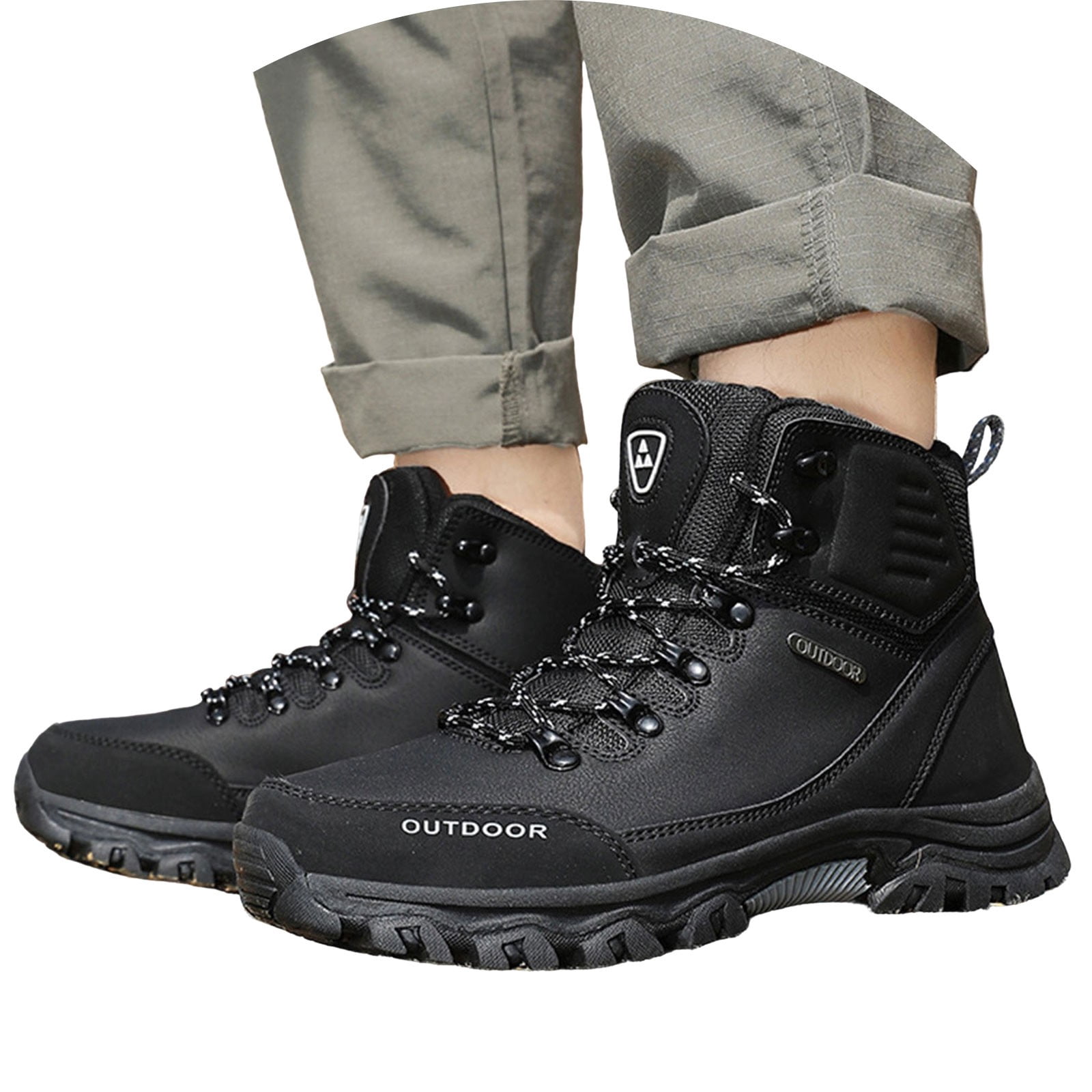 AJGRHE Men's Sneakers Outdoor High Top Hiking Shoes For Big Size ...