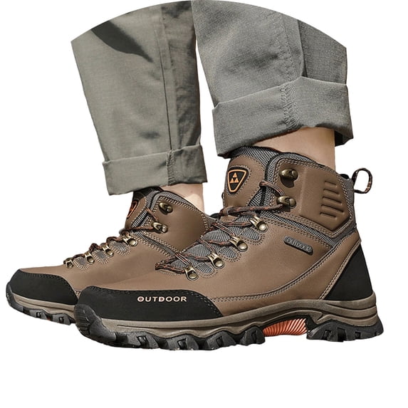 AJGRHE Men's Sneakers Outdoor High Top Hiking Shoes For Big Size ...