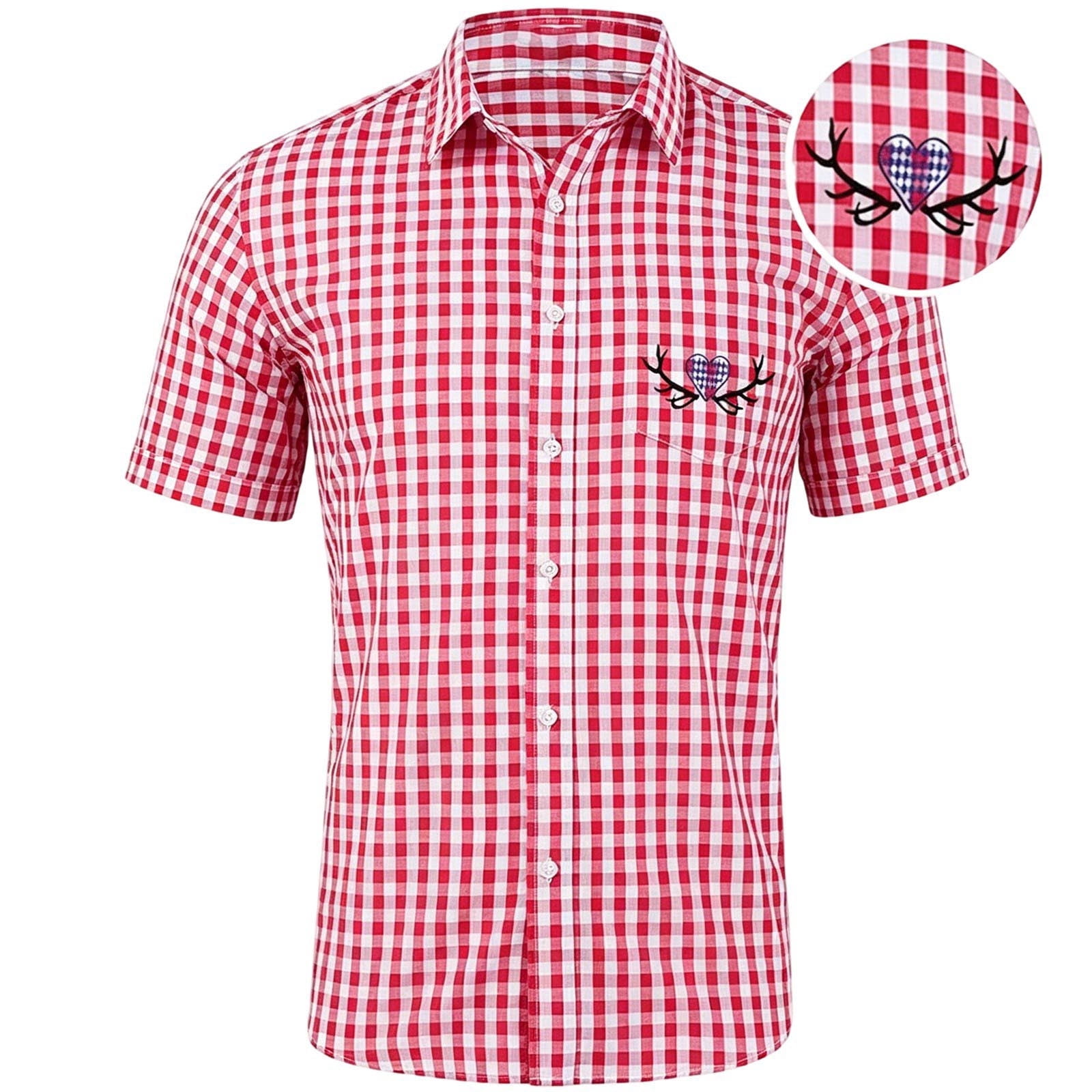 AJGRHE Mens Button Down Shirts Wrinkle Free 4-Way Stretch Short Sleeve ...