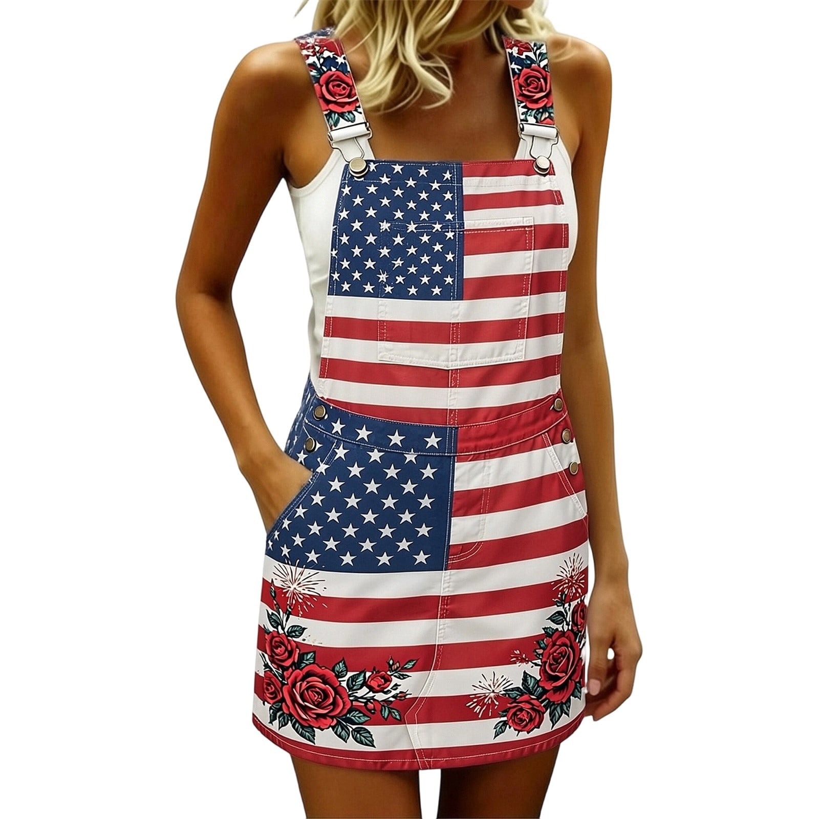 AJGRHE Overall Dress for Women Elegant Casual Dress For Independence ...