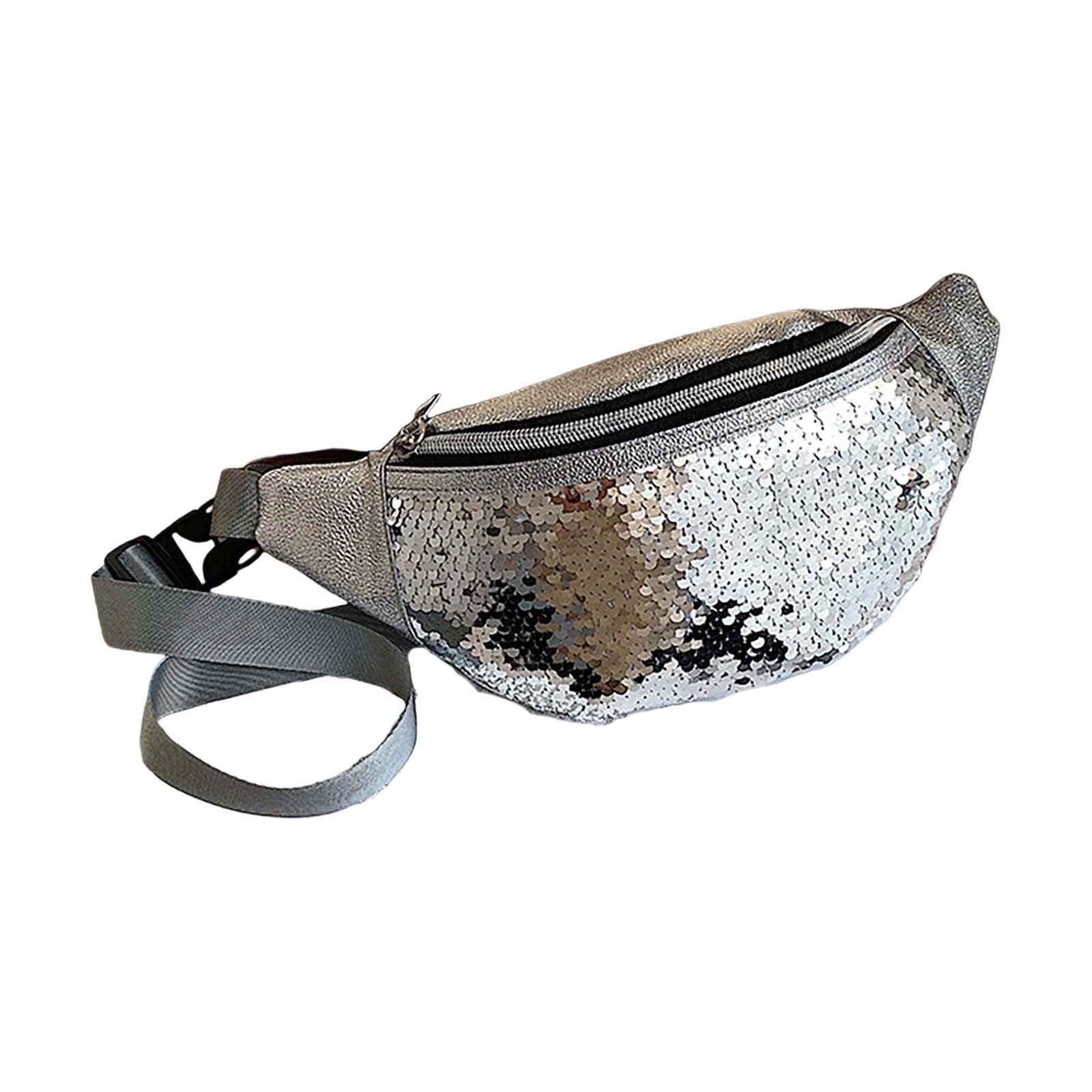 AJGRHE Sequin Fanny Pack with Adjustable Waist Straps, Fashion Waist ...