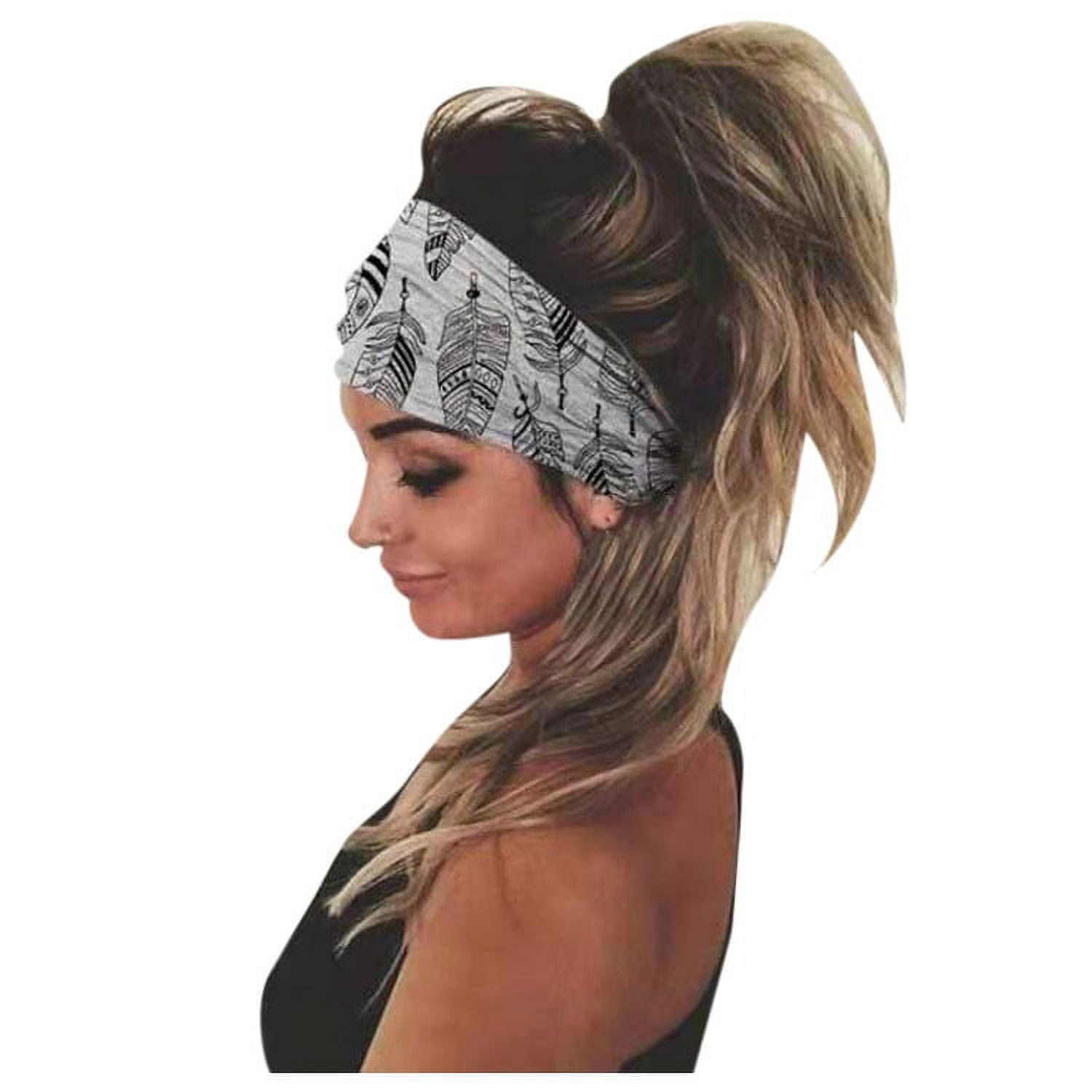AJGRHE Stylish Elastic Hair Wrap Bandana Headband for Women with Print ...