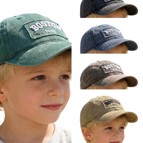 AJGRHE Washed Letter Kids Baseball Cap Cartoon Adjustable Toddler Hat ...