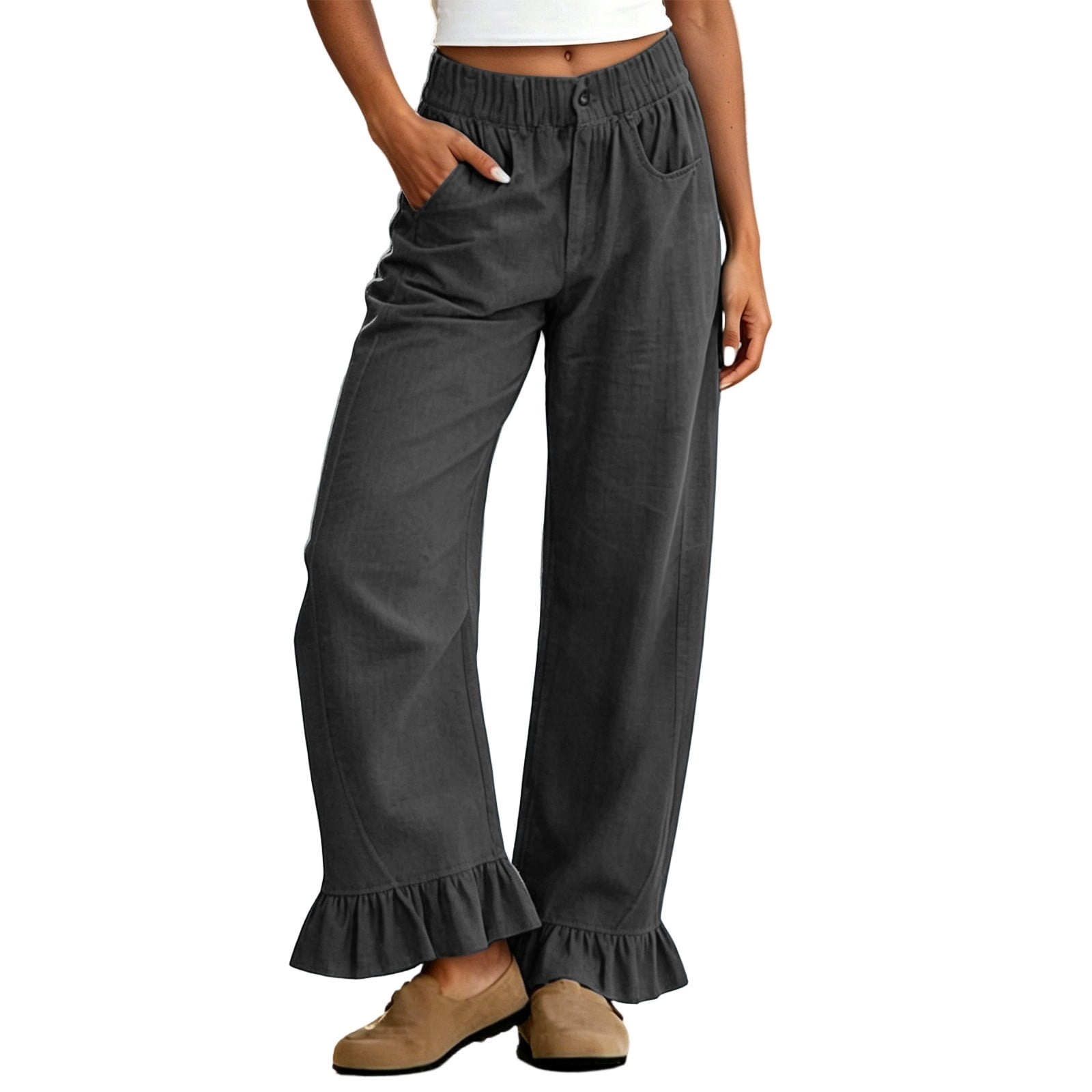 AJGRHE Wide Leg Jeans for Women Stretch High Wasited Baggy Trendy Denim ...