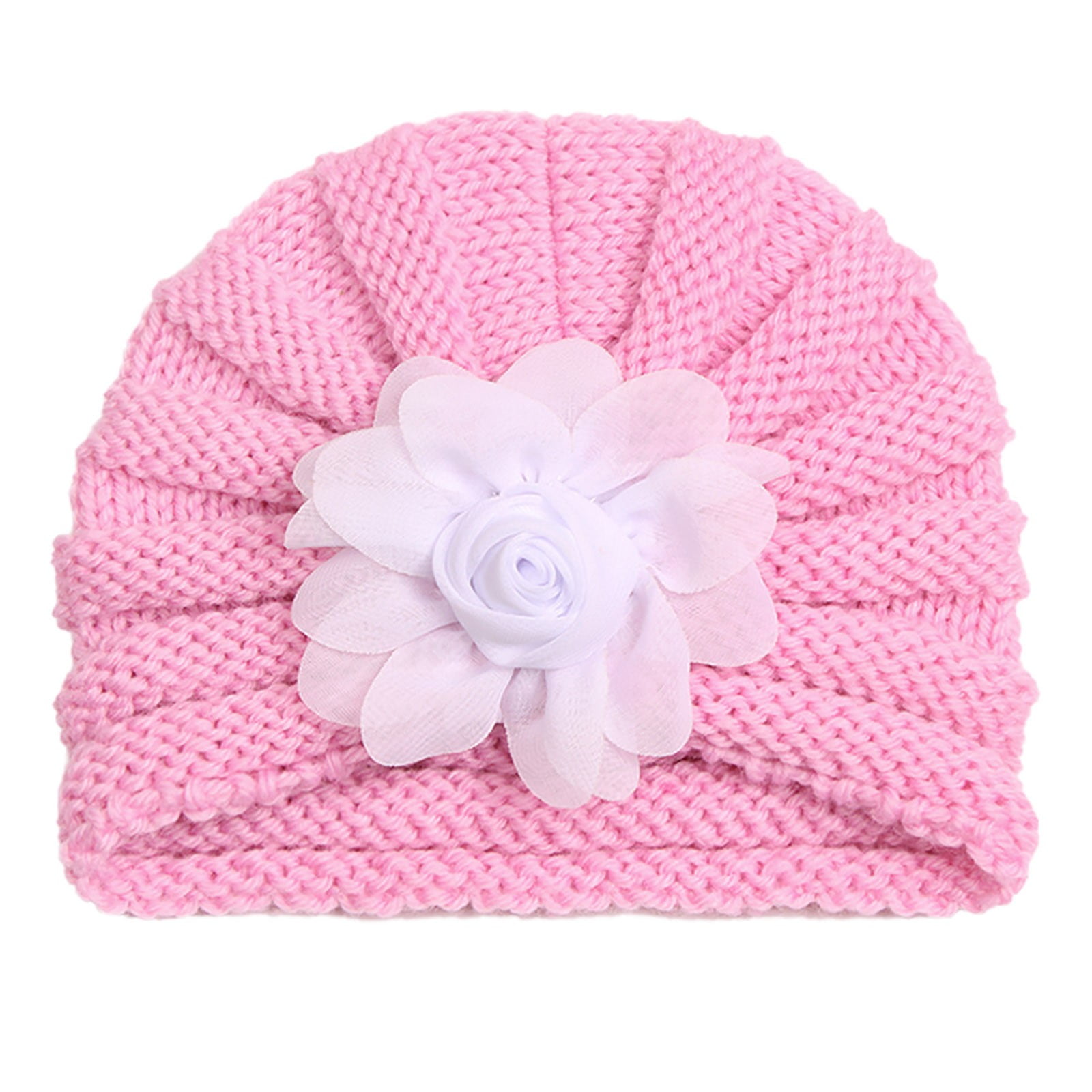 AJGRHE Winter Knit Baby Hat With Solid Floral Design For Toddlers Soft ...