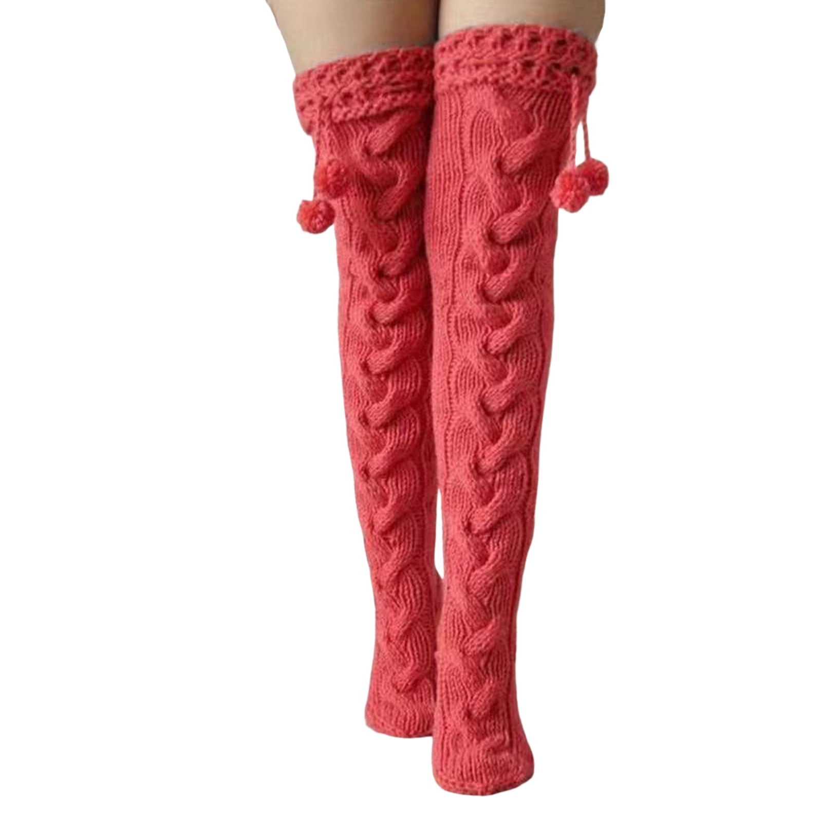AJGRHE Winter Warm Knitted Leg Cover Home Knee High Socks Thick Woolen ...