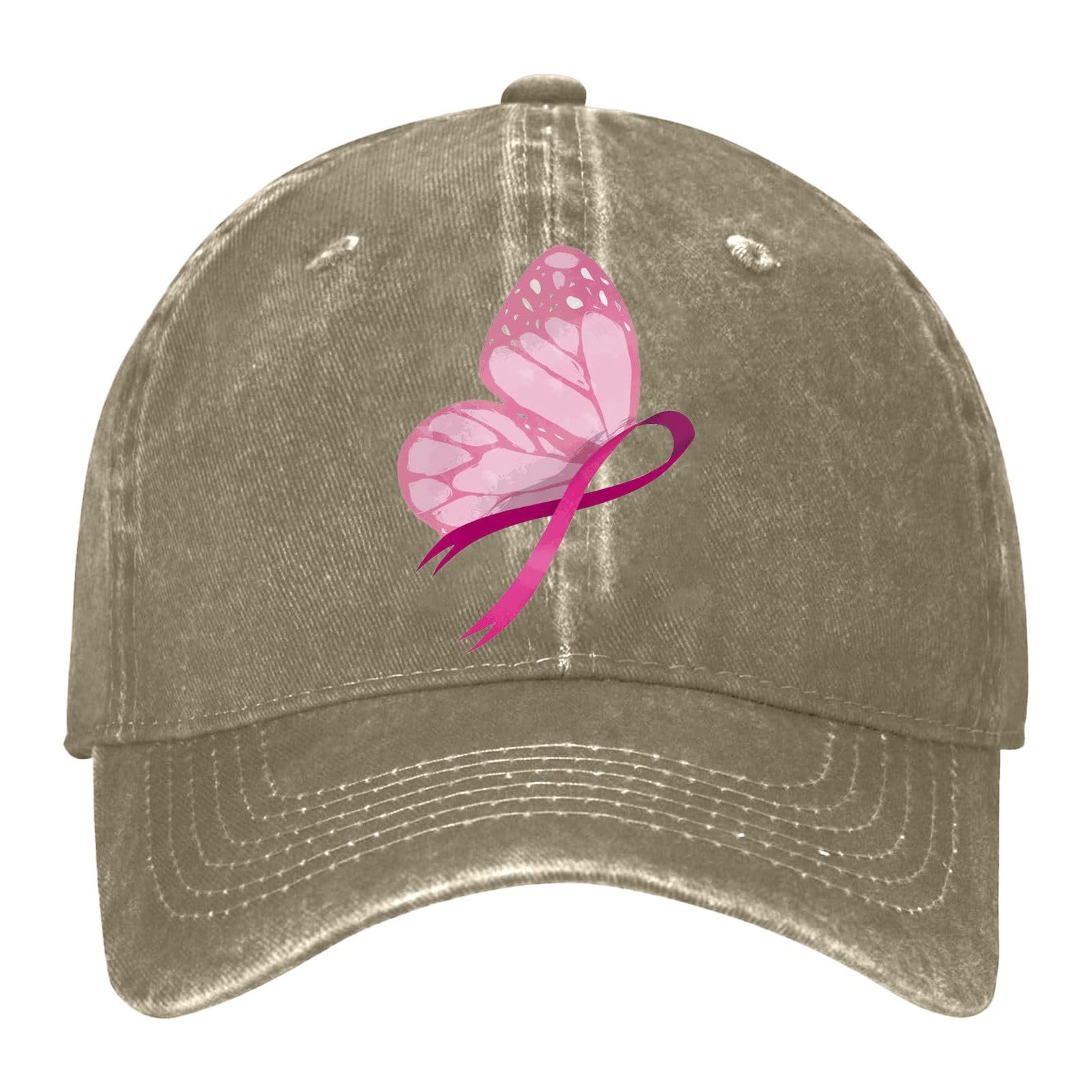 AJGRHE Women Cancer Awareness Month Printed Washed Baseball Cap Outdoor ...
