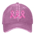 AJGRHE Women Cancer Awareness Month Printed Washed Baseball Cap Outdoor ...