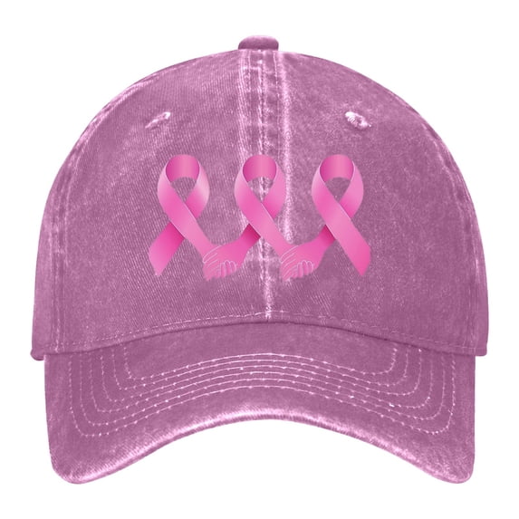 AJGRHE Women Cancer Awareness Month Printed Washed Baseball Cap Outdoor ...