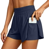 AJGRHE Women High Waist Yoga Shorts Built In Layered Design For Running ...