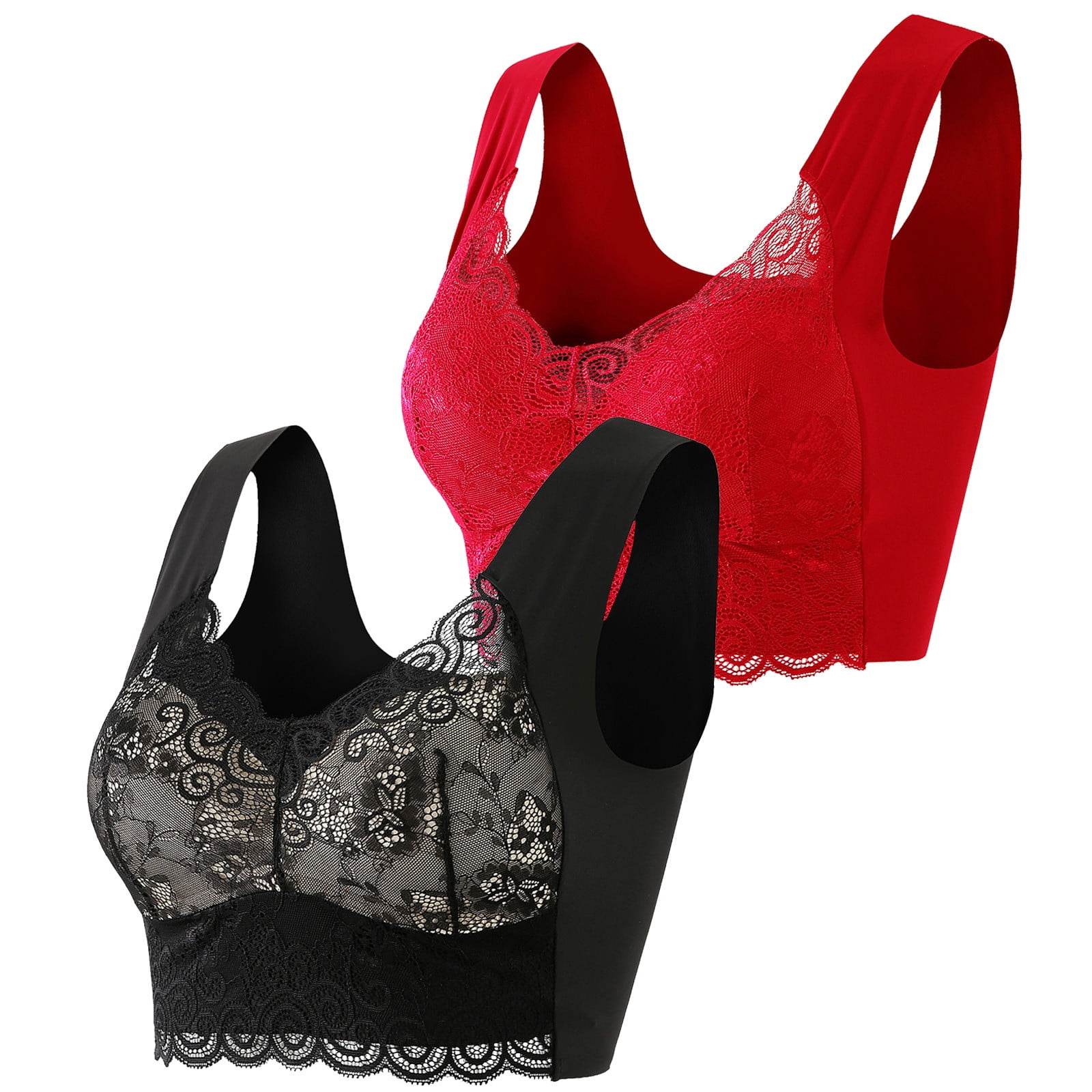AJGRHE Women Modest Wirefree Bra Lace Bralette Crop top for Women Plus ...