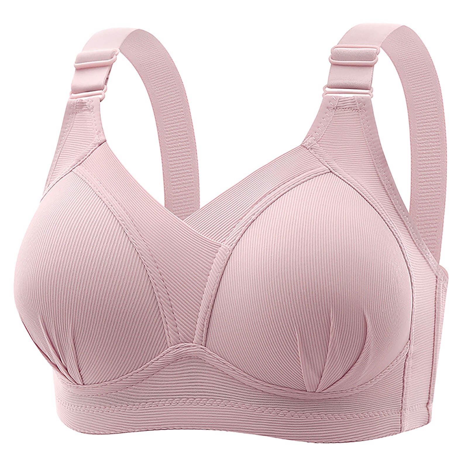 AJGRHE Women No Padding Bra Full Figure Support Bra Seamless Wireless ...