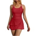 AJGRHE Women One Piece Swim Dress Tummy Control Modest Swimsuit Swim ...