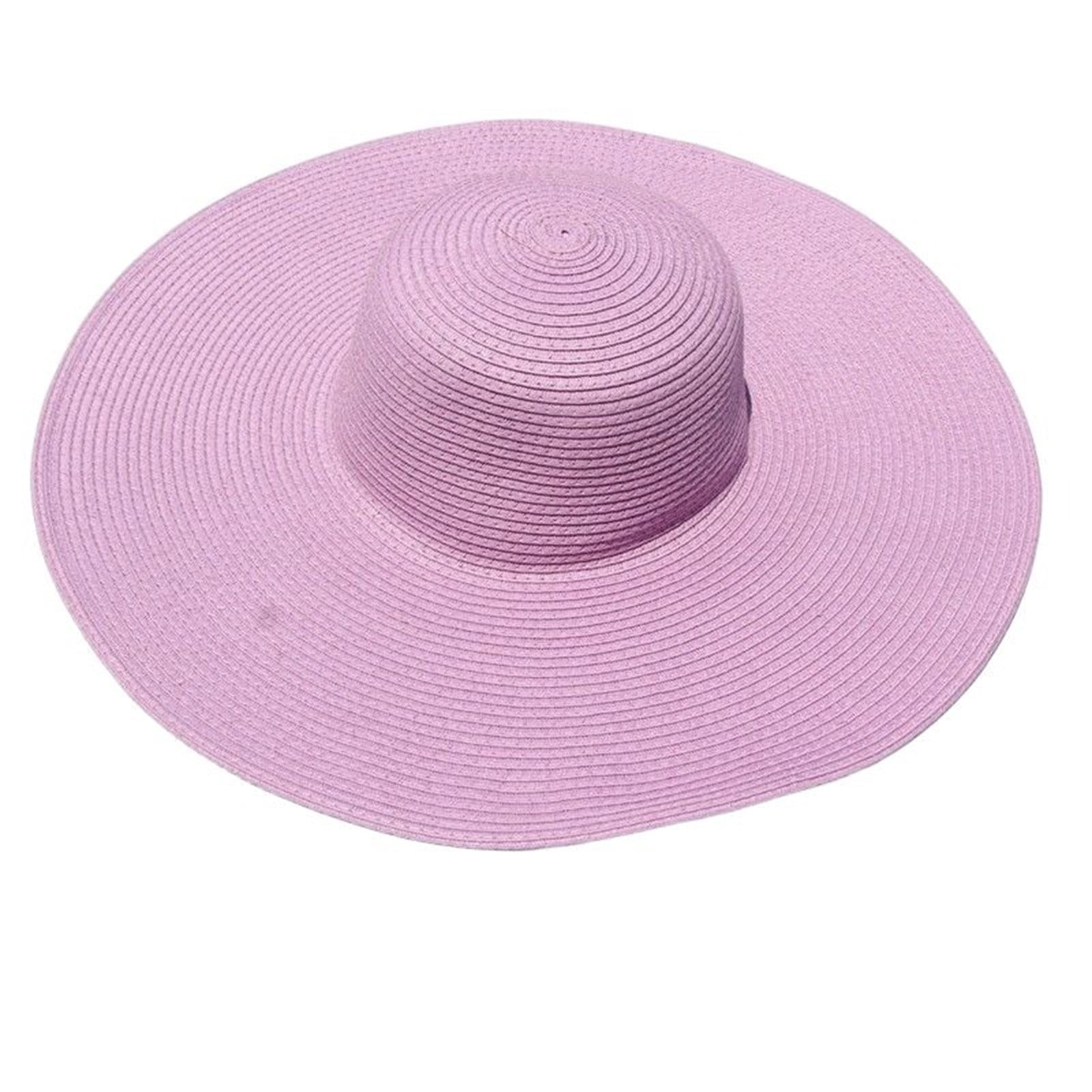 AJGRHE Women Oversized Beach Sun Hat Korean Style Wide Brim Floppy Roll ...