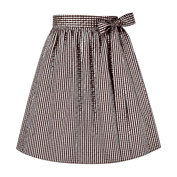 AJGRHE Women Plaid Party Apron Skirt with Tie Bow Waistband Festive ...