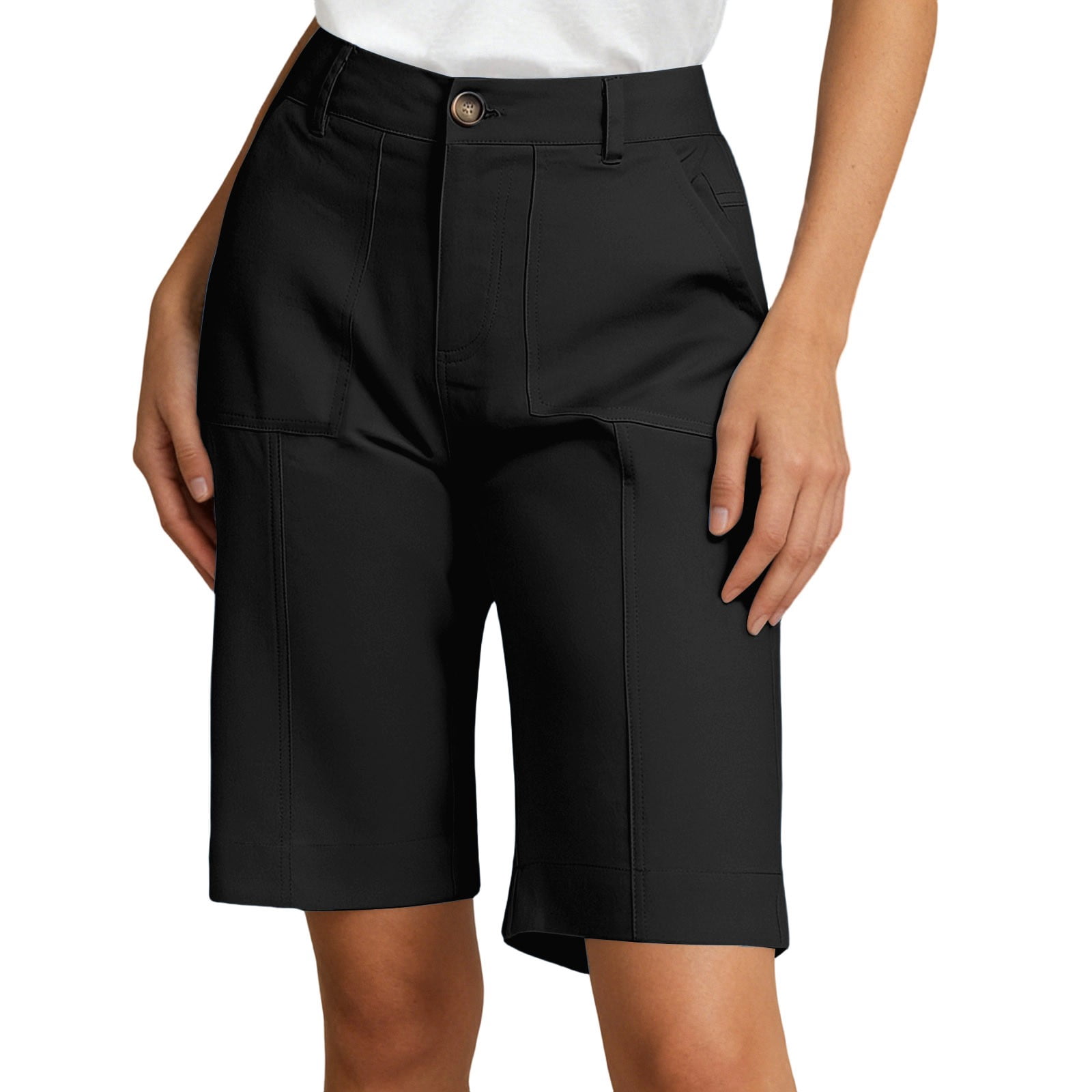 AJGRHE Women Summer Casual Stretch Shorts Elastic Waist Workout ...
