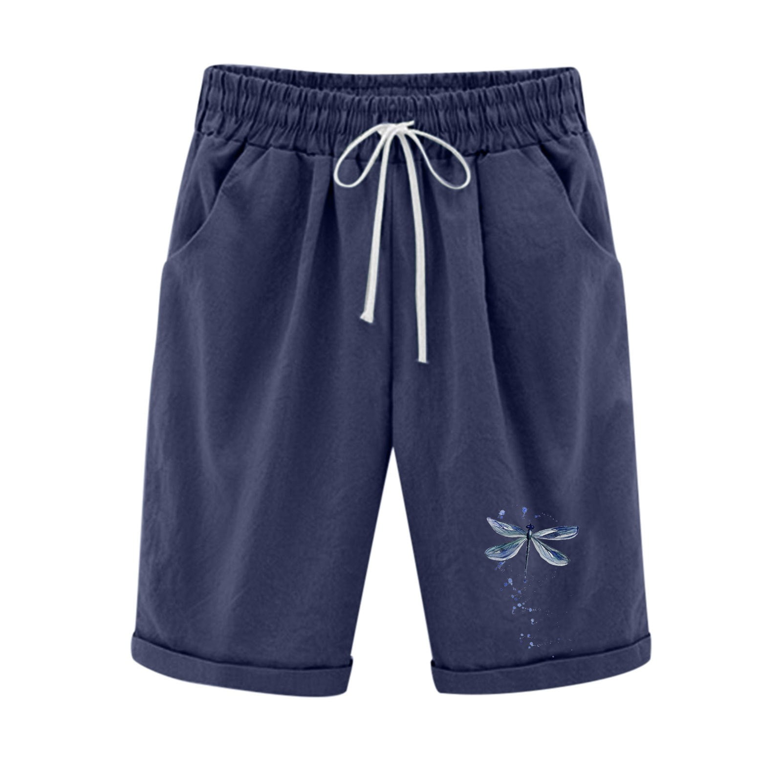 AJGRHE Women Summer Print Shorts Lacing Beach Workout With Pocket Five ...