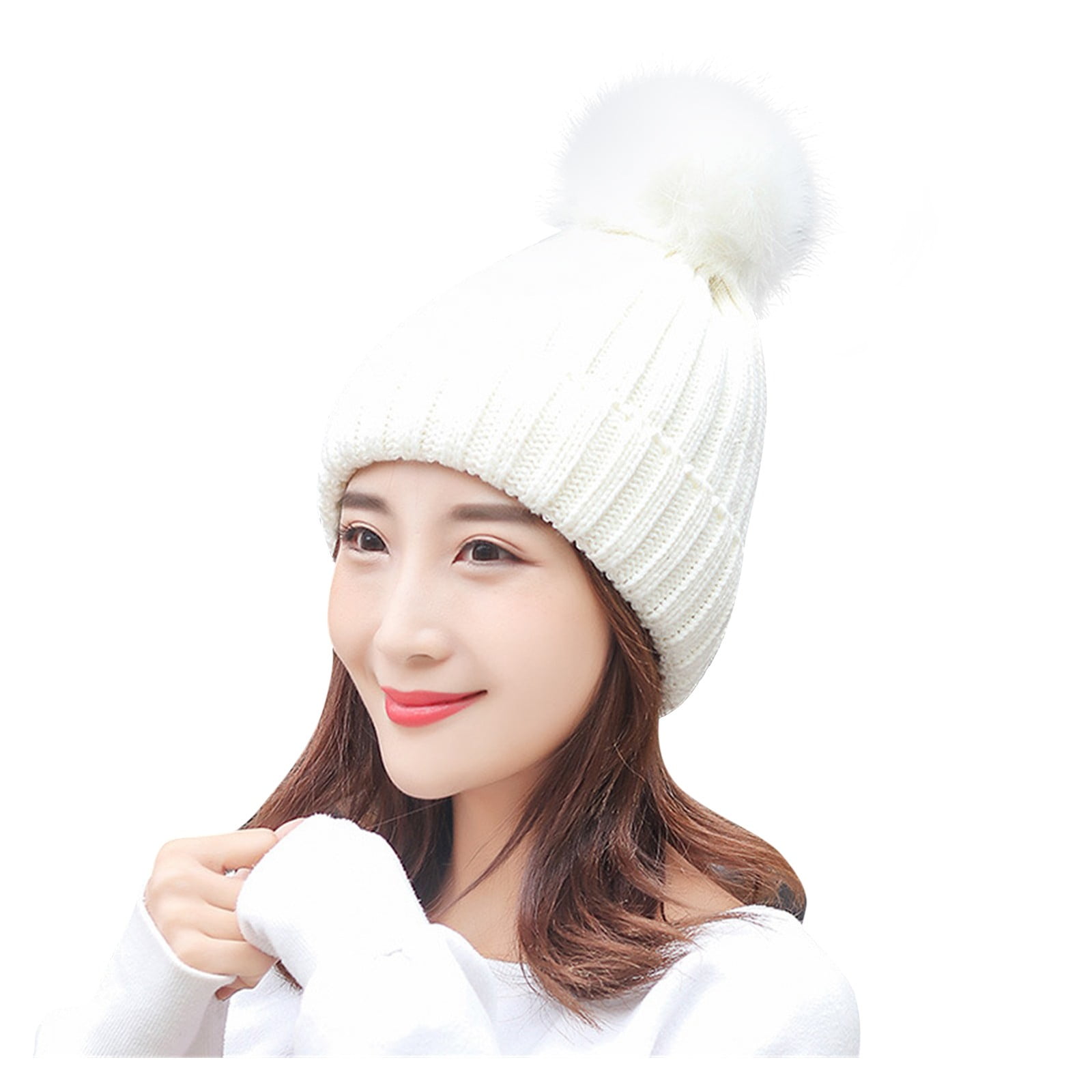AJGRHE Women Winter Hats Thick Cable Women Hat Warm Lined Knitted Soft ...