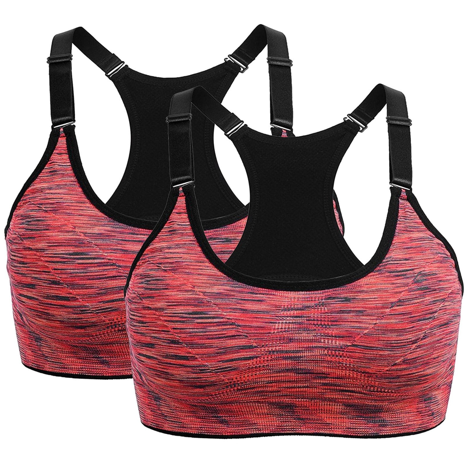 AJGRHE Women Wirefree Molded Cup Bra High Sport Bras Seamless Gym Tank ...