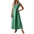 AJGRHE Women's 2026 Summer Maxi Sundress Sleeveless V Neck Casual Loose ...