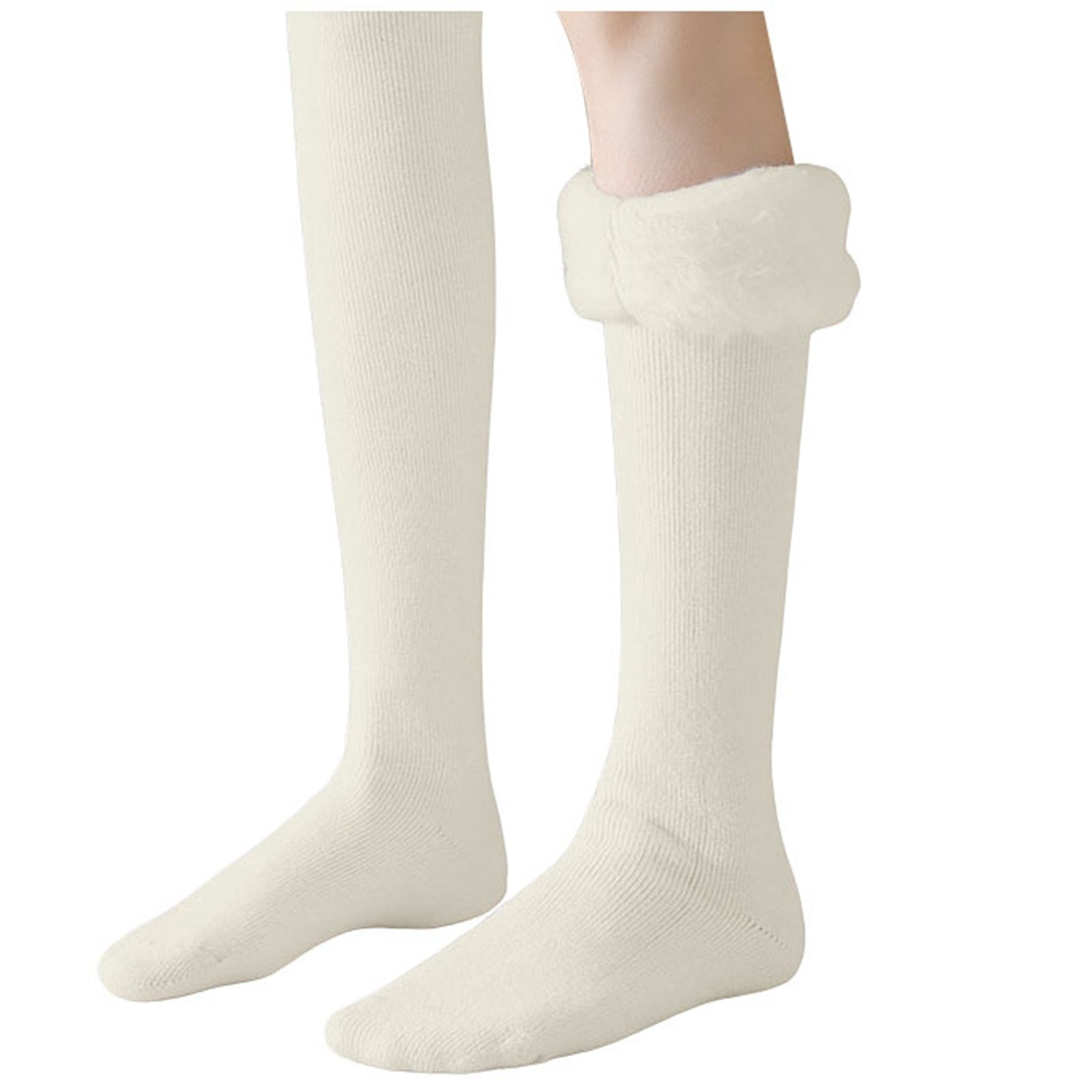 AJGRHE Women's Autumn Winter Over The Knee Socks Long Velvet Thick Warm ...
