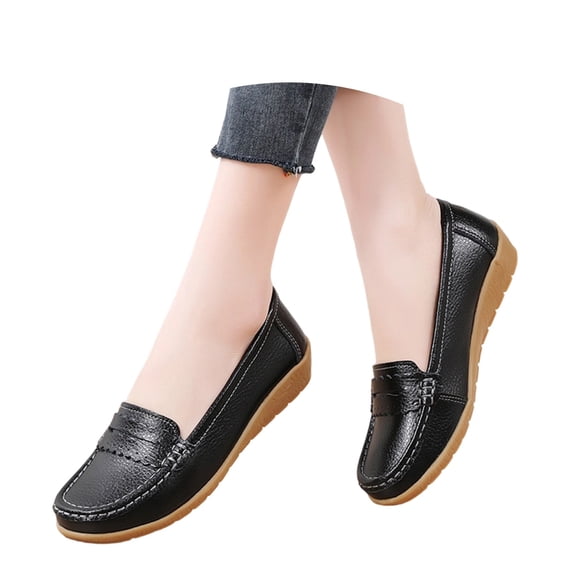 AJGRHE Women's Comfortable & Lightweight Leather Penny Loafers -Ons ...