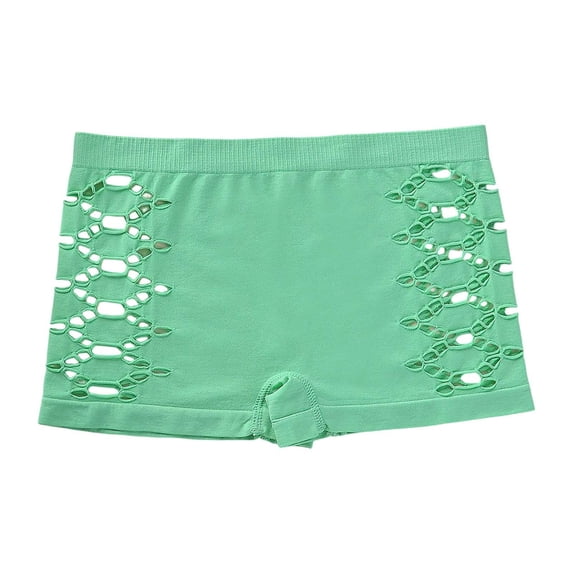 AJGRHE Women's Cut Out Mid Rise Boyshort Panties Solid Plain Criss ...