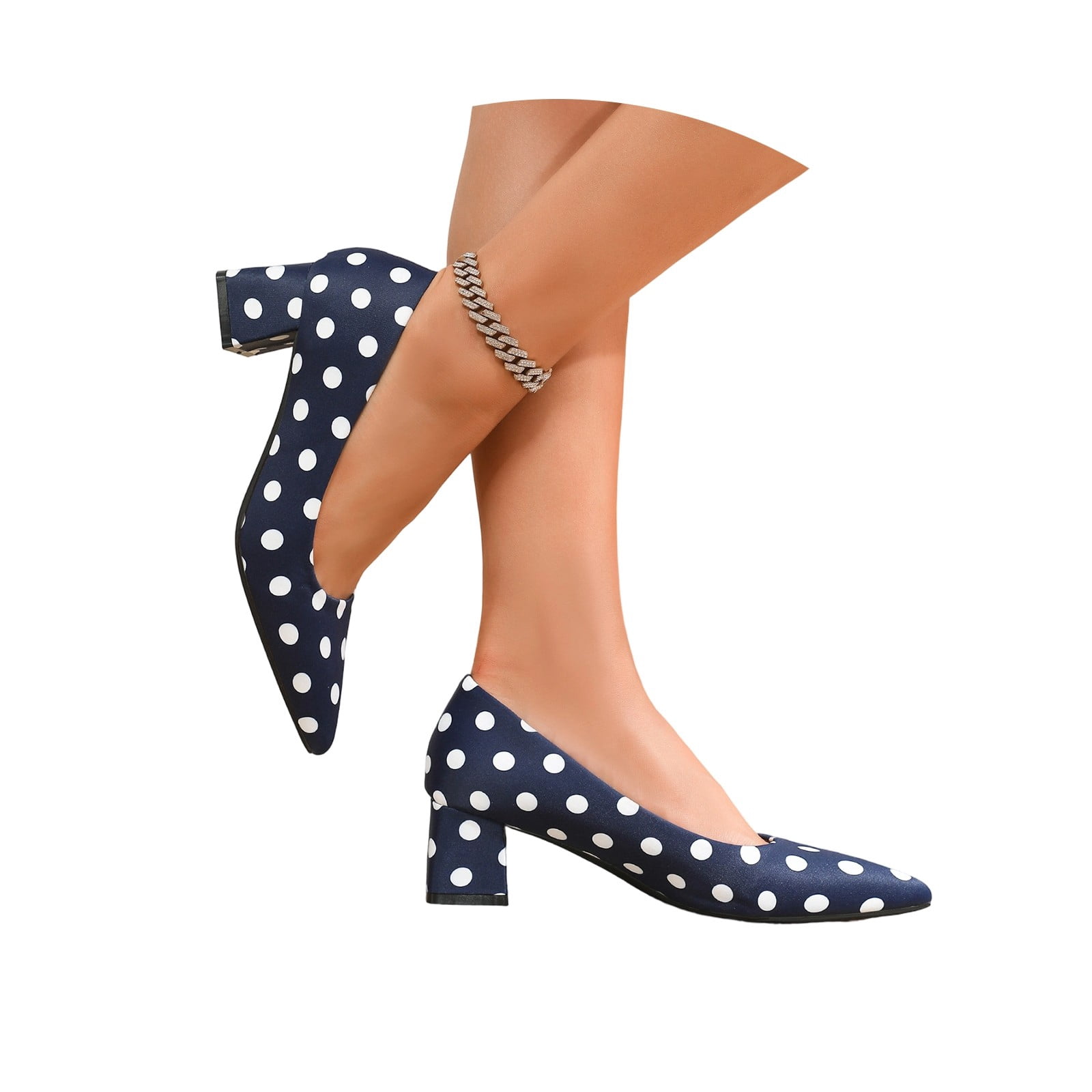 AJGRHE Women's High Heels Fashionable Heel With Polka Design Elegant ...
