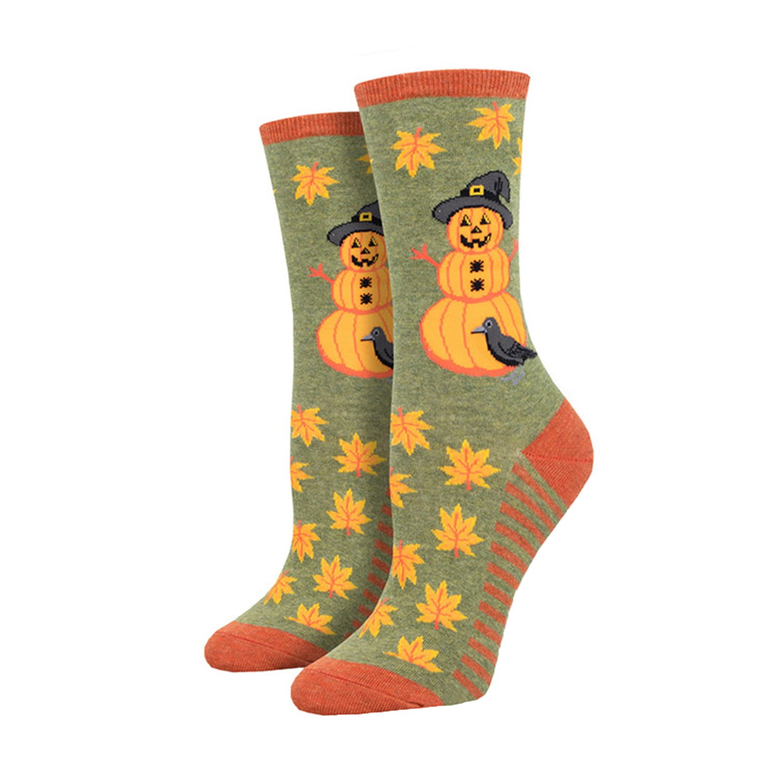 AJGRHE Women's Liner Socks Halloween Funny Mandarin Socks Medium Sleeve ...