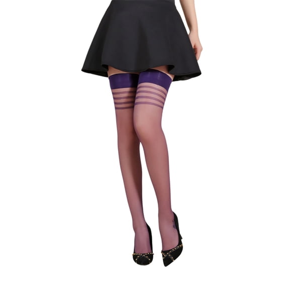 AJGRHE Women's Long Tube Stockings Thigh High Elastic Four Bone Hosiery ...