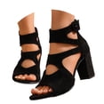 AJGRHE Women's Sandals Fashion Toe Platform Ankle Strap Heel Dress ...