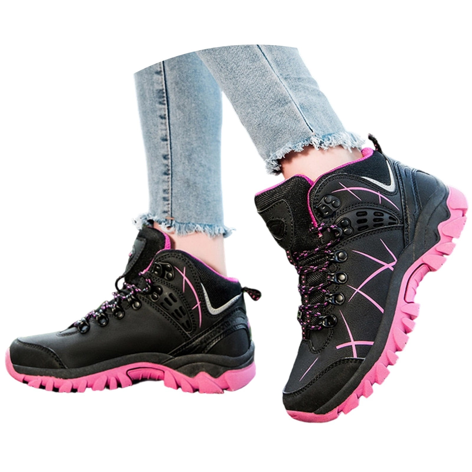 AJGRHE Women's Sneakers High Top Hiking Sneakers Lightweight ...