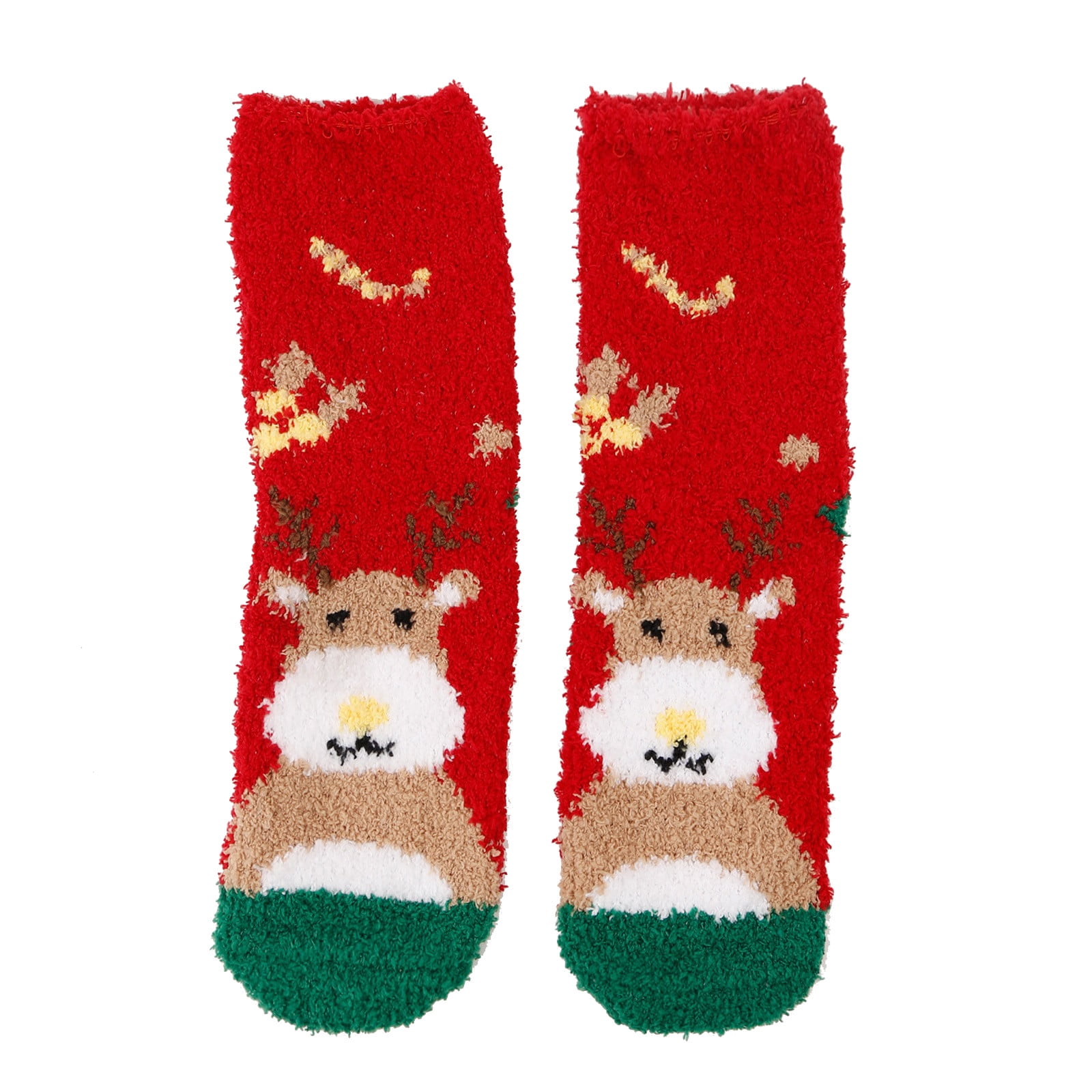 AJGRHE Women's Stockings Warm Coral Velvet Socks Half Side Soft ...