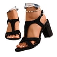 AJGRHE Women's Strappy Block Heels Sandals Comfortable Open Toe Dress ...