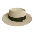 AJGRHE Women's Wide Brim Straw Panama Hat French Style Summer Sunshade ...